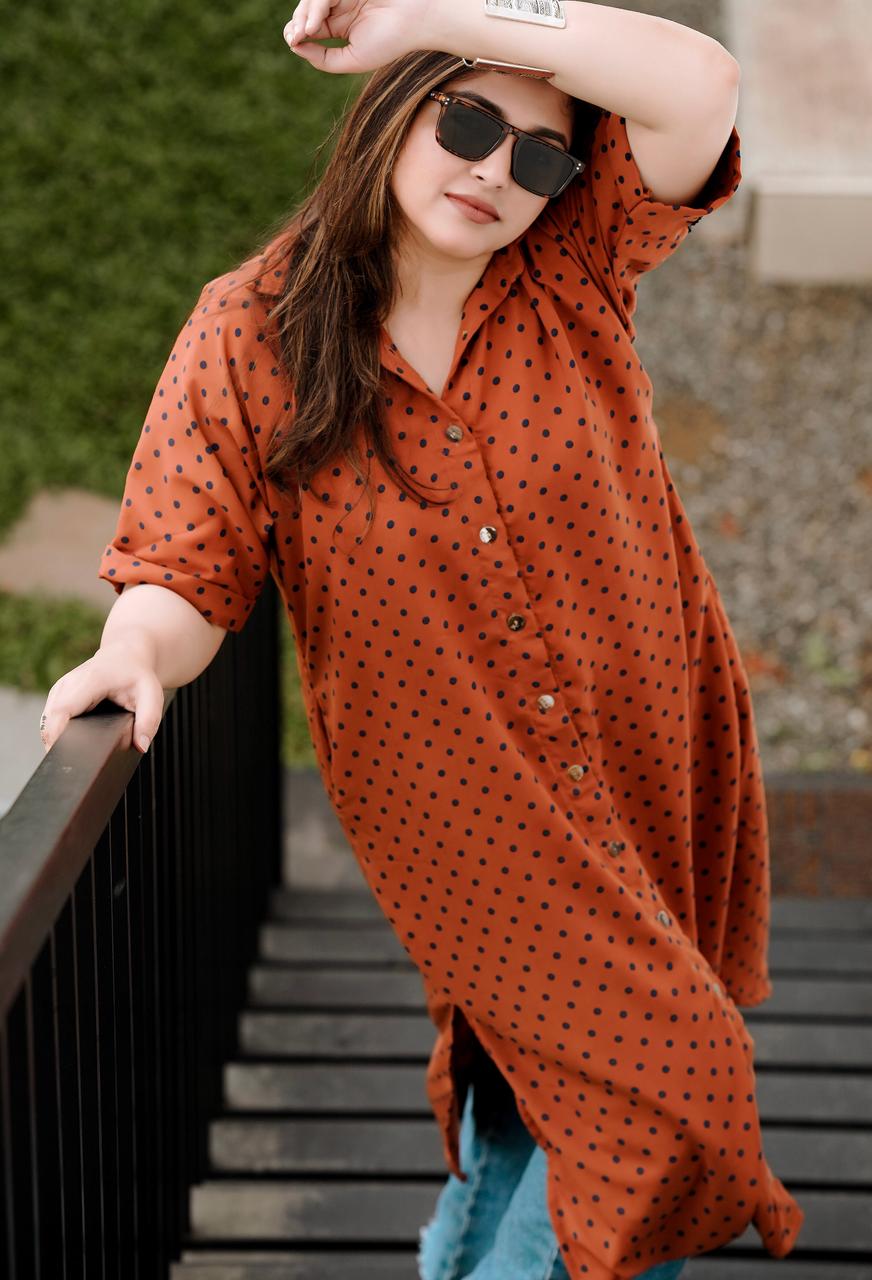 Terra Polka Shift Dress – Hulya CozyStore